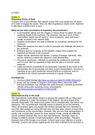 Unit 27 task 2 codes and conventions of factual programmes | DOCX