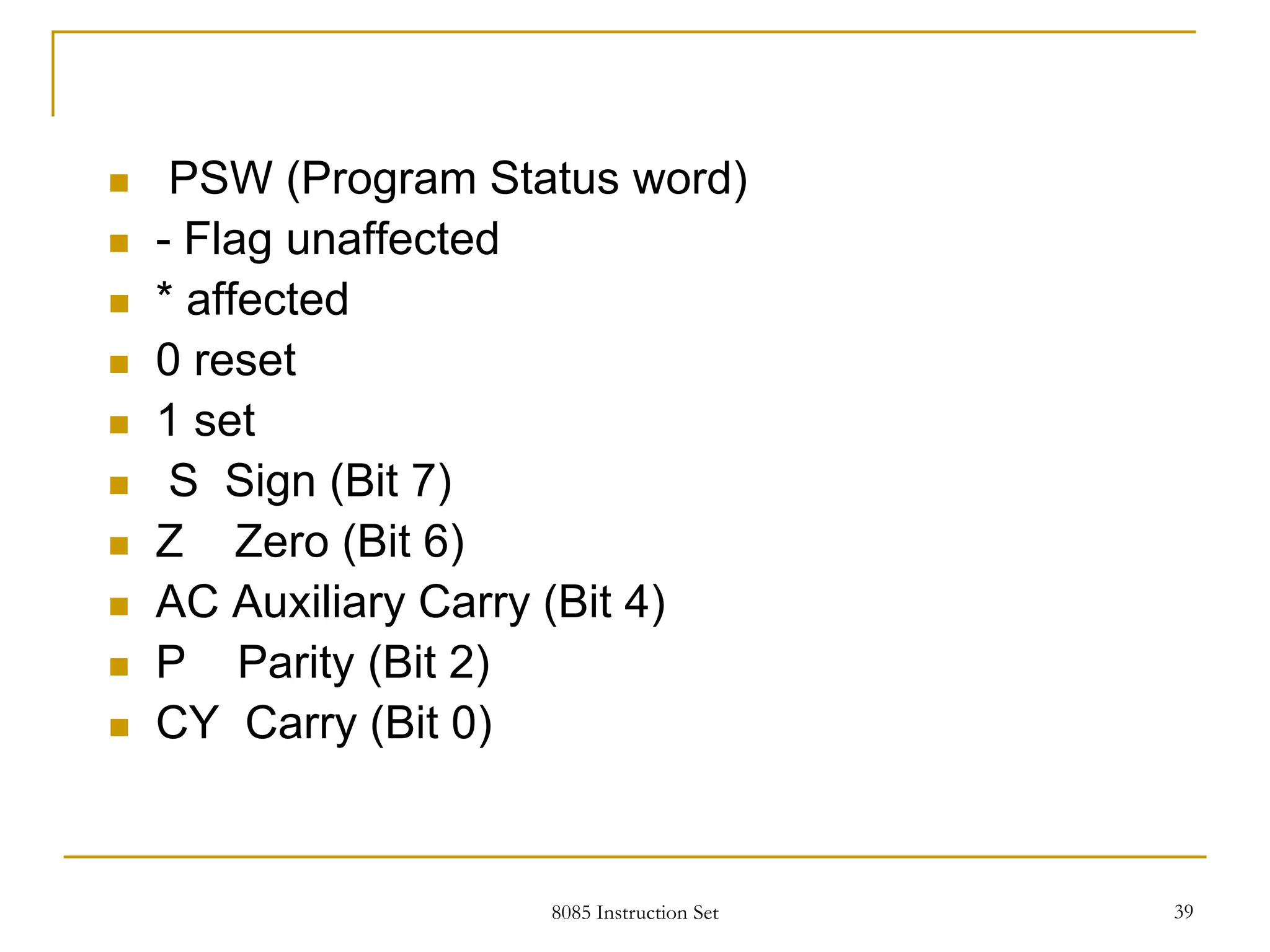 Unit 2 8085 instruction set ppt | PPT
