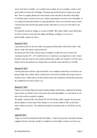 Unit 28 Production Diary | DOCX