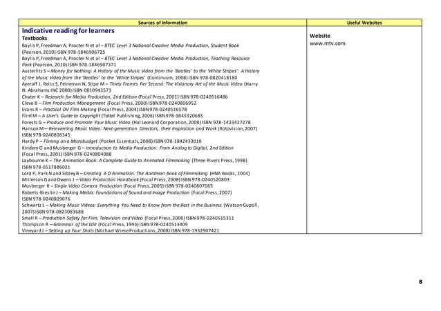 Unit 29: Music Video Production (Brief) | DOCX