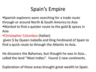 Unit2a colonialization and exploration ss6 h6b | PPTX