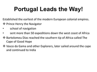 Unit2a colonialization and exploration ss6 h6b | PPTX