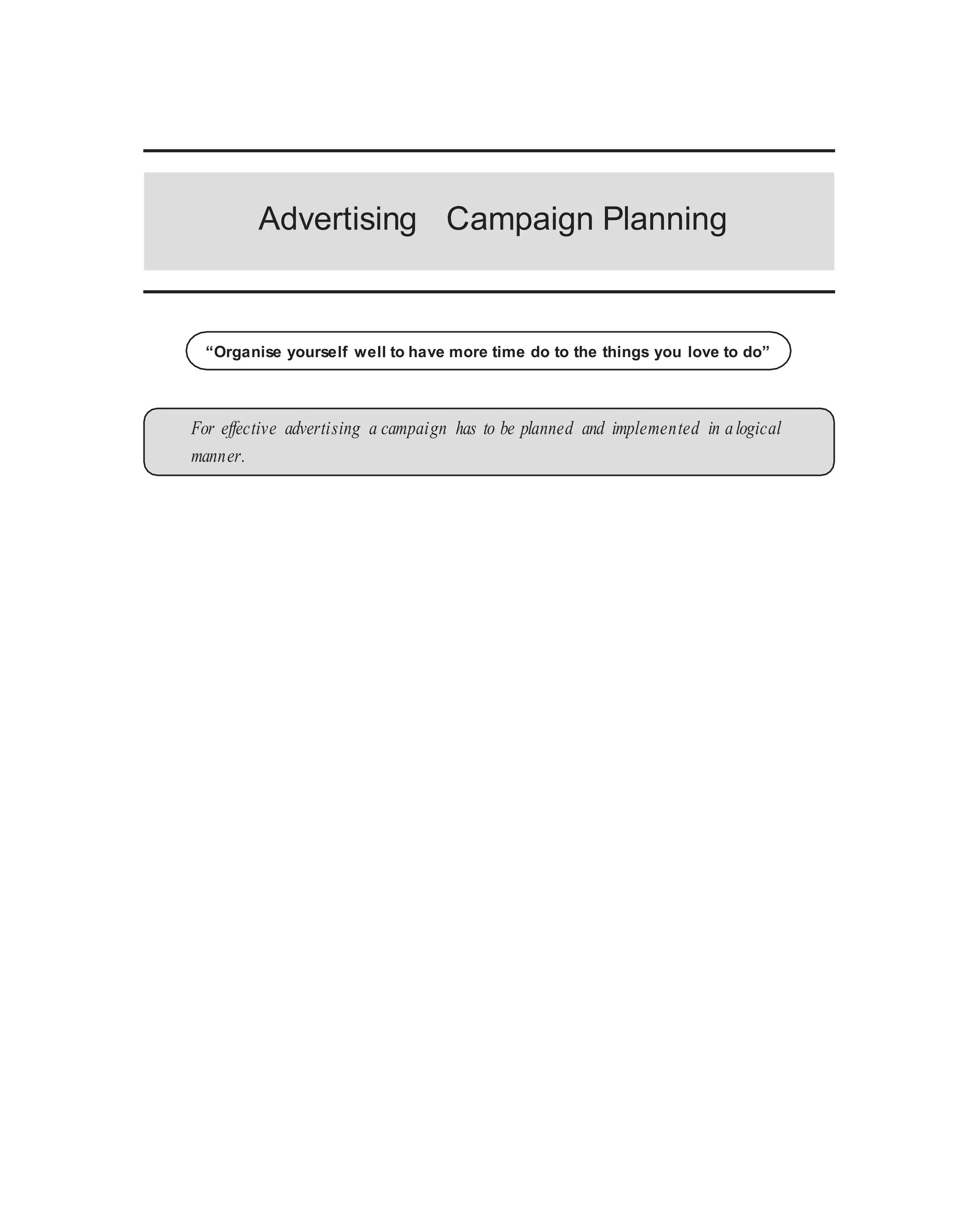 Unit 2 advertising campaign planning and management | DOCX