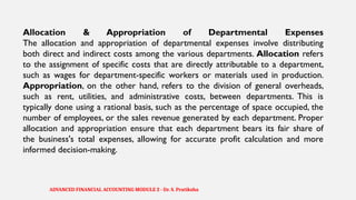 DEPARTMENTAL ACCOUNTS - ADVANCED FINANCIAL ACCOUNTING | PPTX