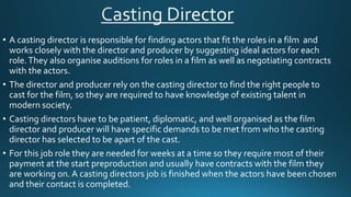 Unit 2 a job roles in the film industry | PPT