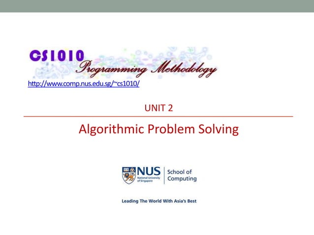Unit2 Algorithmic Problemsolving