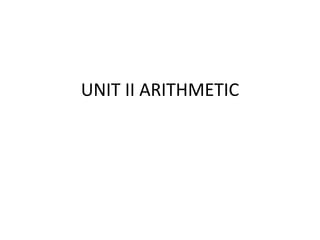 Unit 2 Arithmetic | PPTX