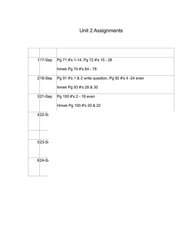 Unit 2 Assignments | PDF