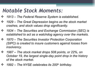 Unit 2a Stock Exchange Notes | PPT