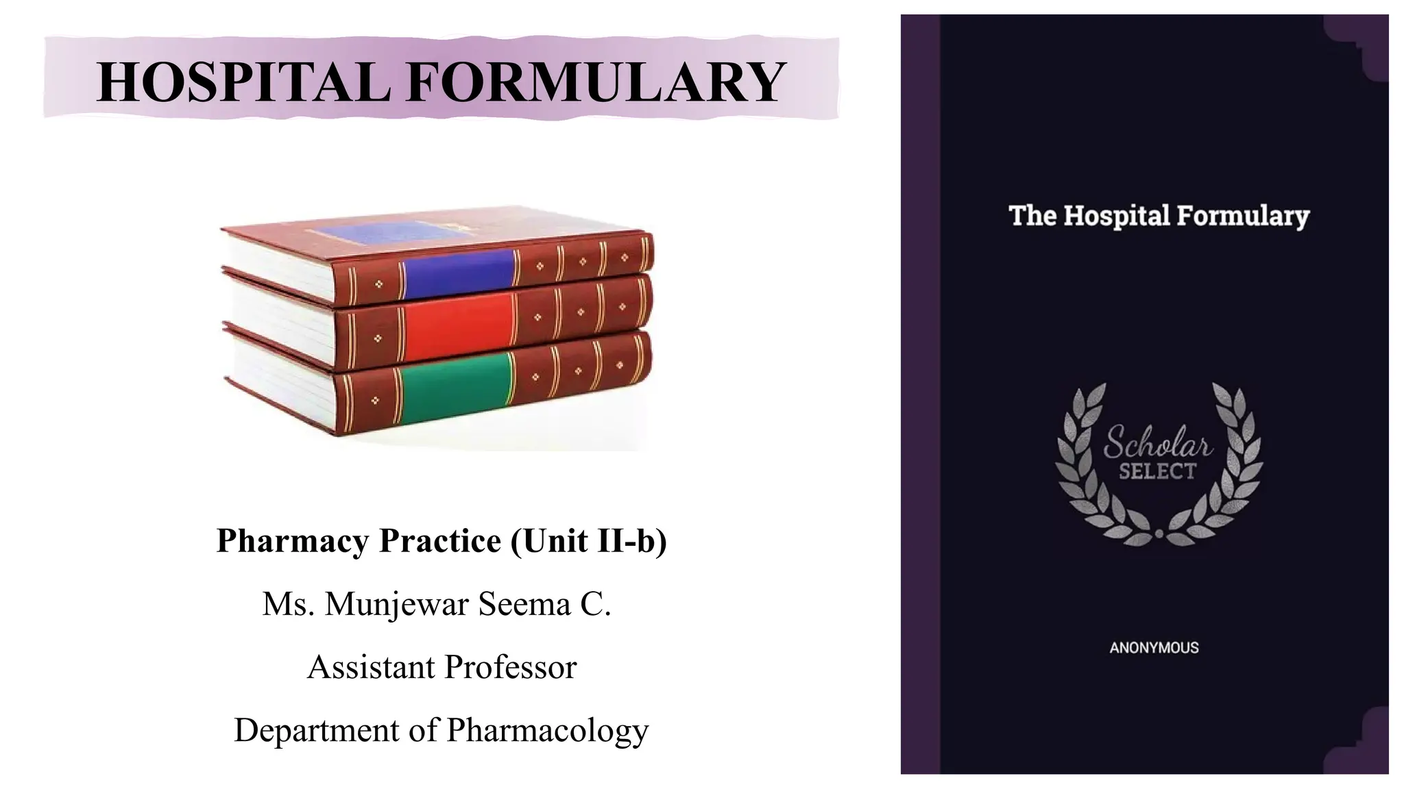 Unit 2b-Hospital Formulary & its preparation | PPTX