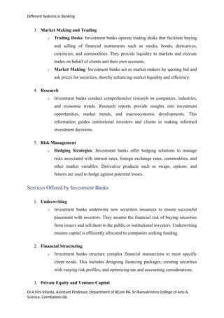 Different Types of Banking Systems Document | DOCX