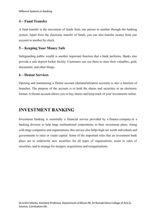 Different Types of Banking Systems Document | DOCX