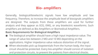 Unit 2 Bio-amplifiers in biomedical instrumentation for biomedical ...