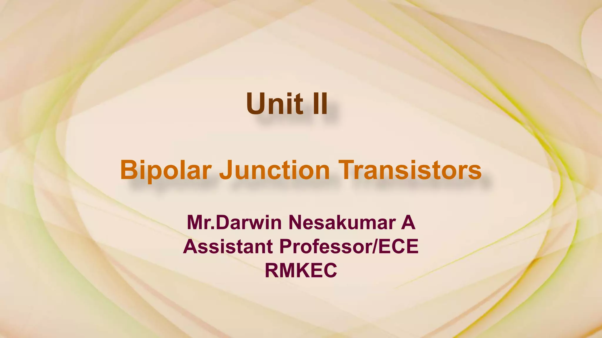 Bipolar Junction Transistor (BJT).pptx | Computer Networking | Computing