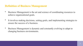 UNIT 2 BUSINESS MANAGEMENT POWERPOINT PPT | PPTX