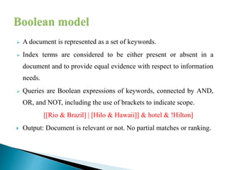 Boolean,vector space retrieval Models | PPTX