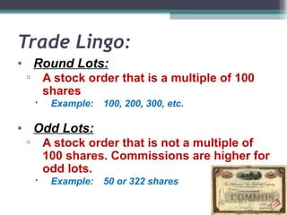 Unit 2B: Players on the Stock Exchange Notes | PPT