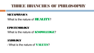 Unit 2 branches of philosophy | PPT