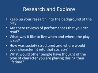 AS Drama: Unit 2 Building the Character | PPT