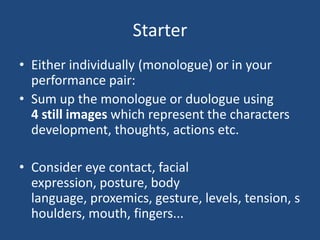 AS Drama: Unit 2 Building the Character | PPT