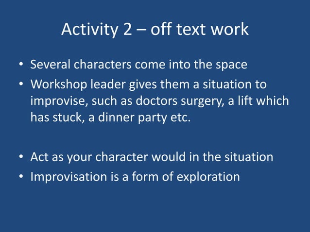 AS Drama: Unit 2 Building the Character | PPT