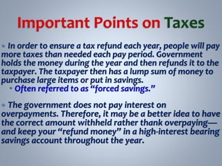 Unit 2C - Money - Paychecks | PPT