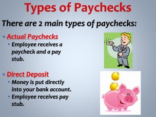 Unit 2C - Money - Paychecks | PPT