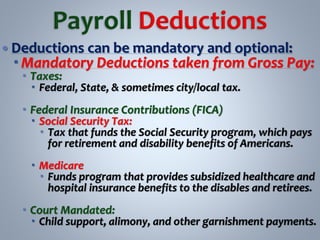 Unit 2C - Money - Paychecks | PPT | Free Download