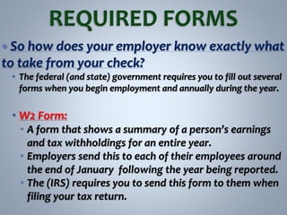 Unit 2C - Money - Paychecks | PPT