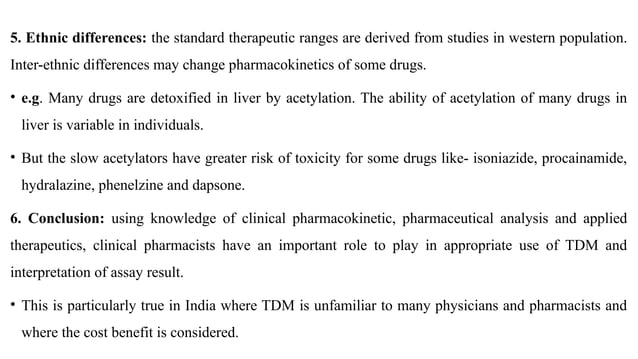 Unit 2c-Therapeutic Drug Monitoring.pptx | Pharmaceutical Industry ...