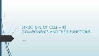 STRUCTURE OF CELL – ITS COMPONENTS AND THEIR FUNCTIONS.pptx