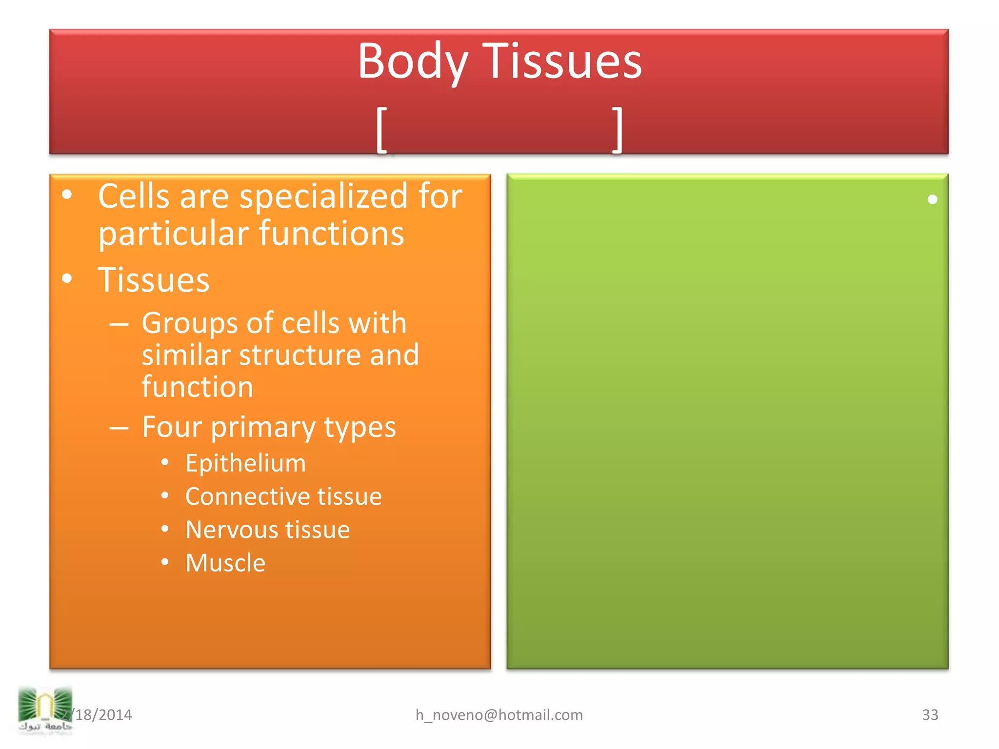 Unit 2 Cells, Tissues & Membranes | PPTX