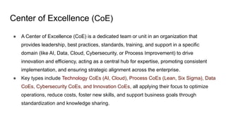 UNIT 2 Center of Excellence ,Types and their applications.pptx