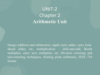 COA Unit 2 chapter 2.pptx | Programming Languages | Computing