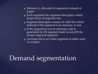Unit 2chapter 2 memory mgmt complete | PPT