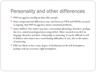 Unit 2 characteristics of pws and the abcs of stuttering | PPT | Brain ...