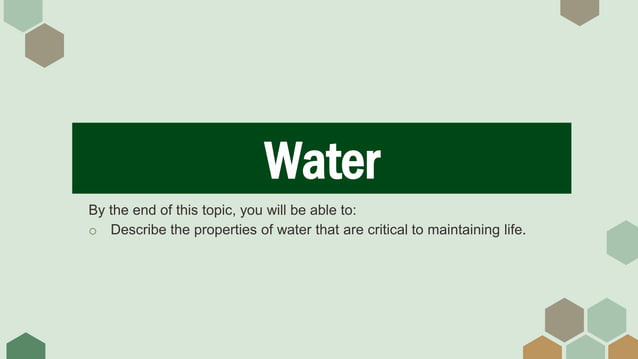 UNIT 2 Chemistry of Life: Biomolecules and water | PDF