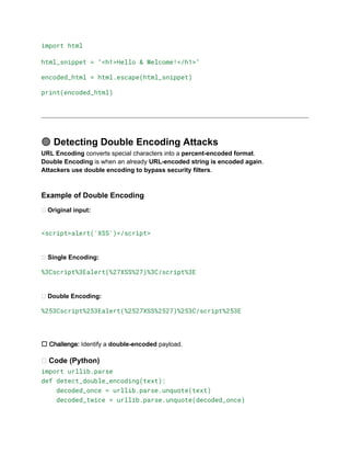 Unit 2 Client-Side Encoding in Web Security | DOCX