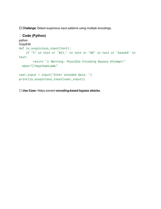 Unit 2 Client-Side Encoding in Web Security | DOCX