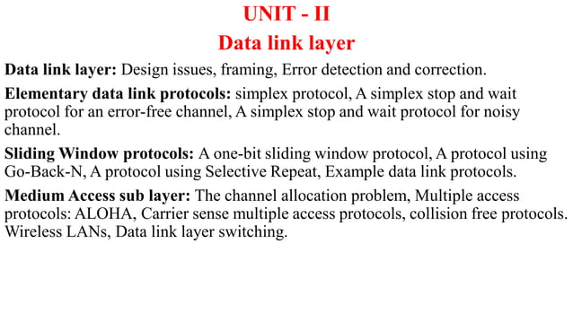 Data Communication and Computer Networks unit 2 | PPT