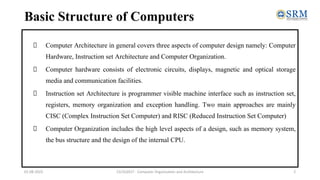 Comprehensive Overview of Computer Organization and Architecture: Basic ...