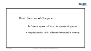Comprehensive Overview of Computer Organization and Architecture: Basic ...