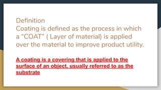 Coating and deposition process | PDF