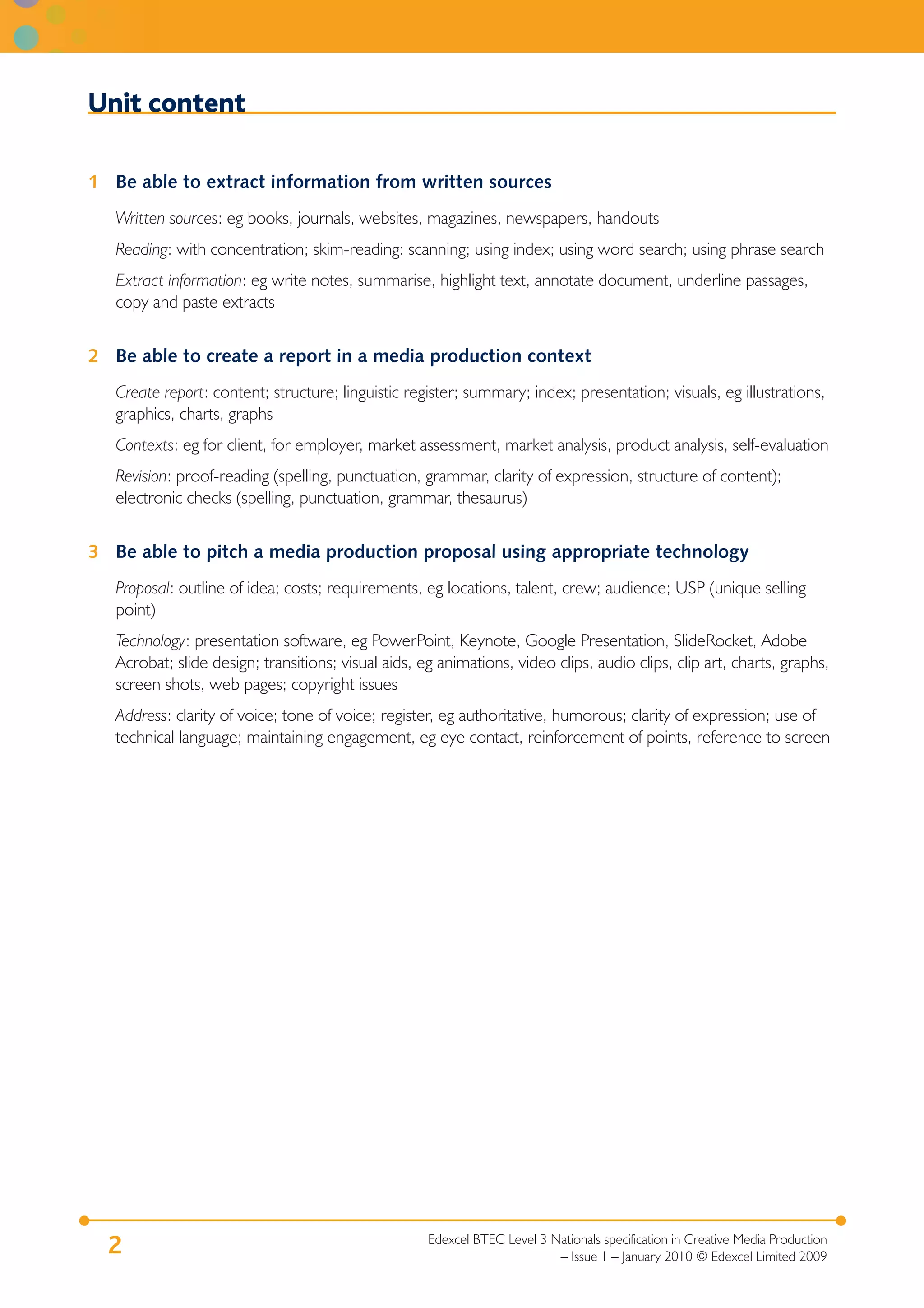 Unit 2 communication skills for creative media production | PDF