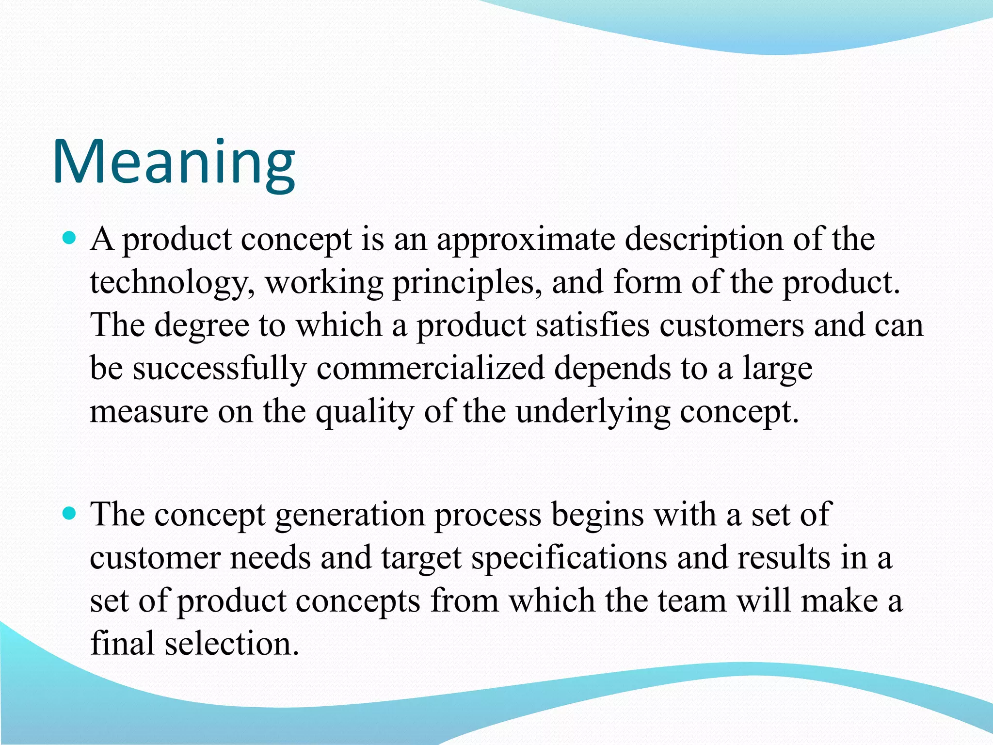 Concept Generation in Product Design | PPTX