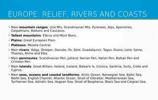 Unit 2: The physical distribution of human activity: relief, rivers ...