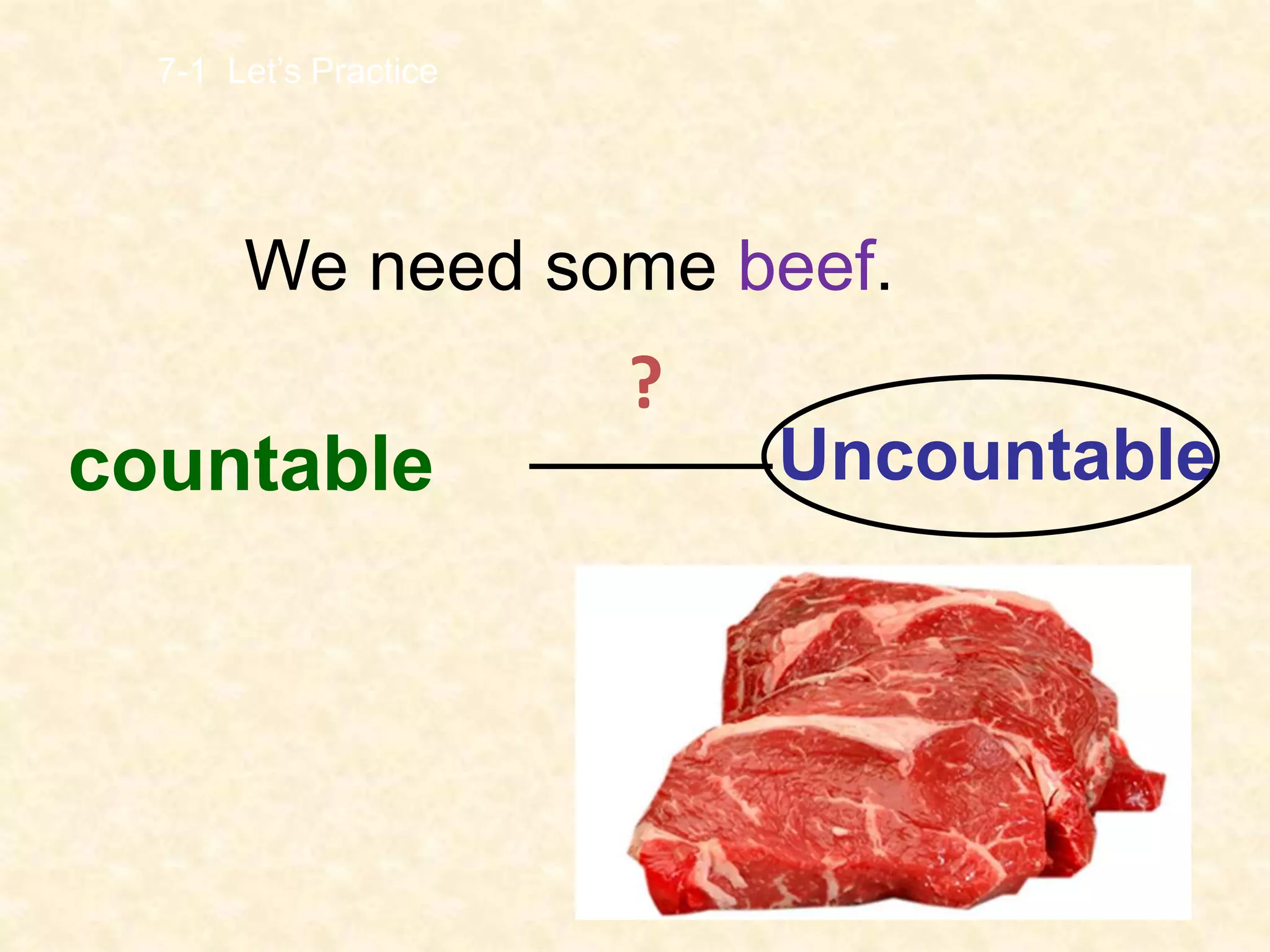 countable uncountable | PPTX | Food & Drink
