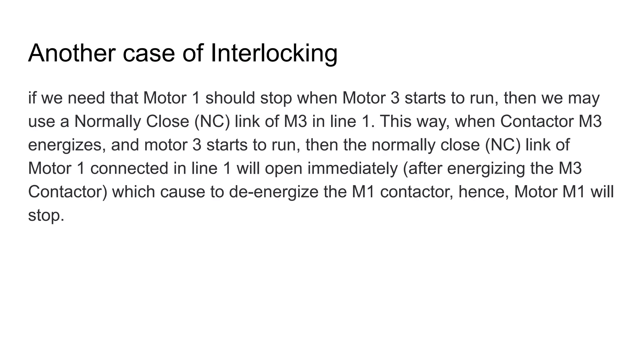 Interlocking of motor | PDF