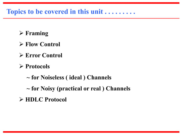 Unit 2 data link control | PPTX | Computer Networking | Computing