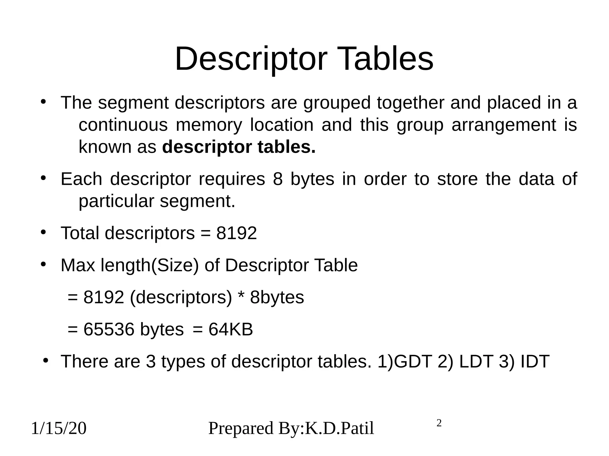 SE PAI Unit 2_Data Structures in 80386 segmentation | PPT